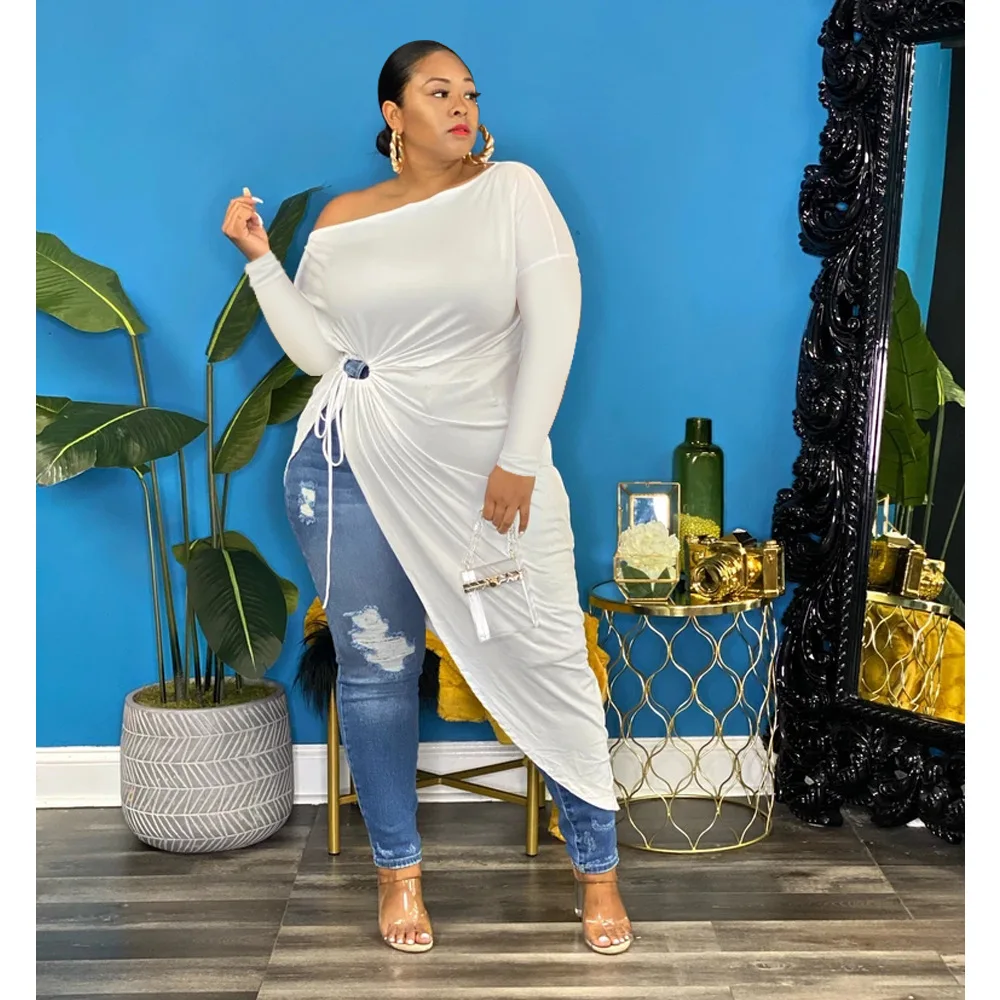 Fall-2021-Plus-Size-women-s-Clothing-Fashion-Sexy-Round-Neck-Long ...