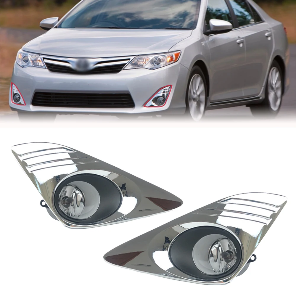 CLEAR-LENS-BUMPER-FOG-LIGHT-LAMPS-W-CHROME-BEZEL-81220-06071-81210 ...