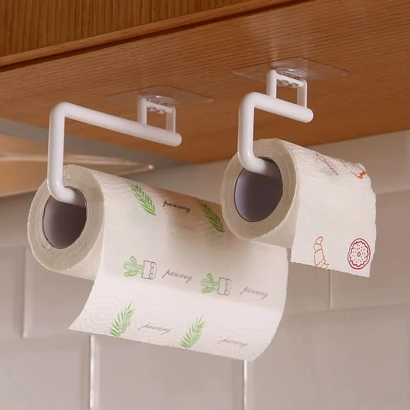 Kitchen Tissue Holder Storage Rack Non Perforated Cabinet Roll Paper ...
