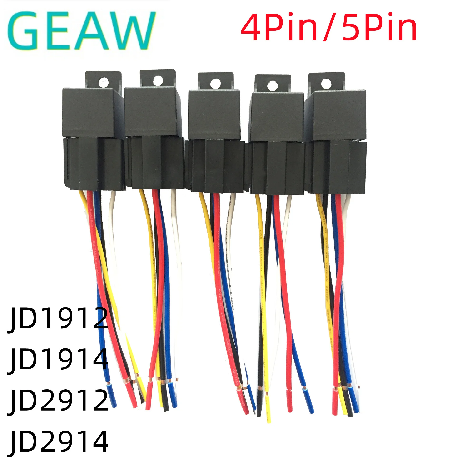 10Pcs-Waterproof-Automotive-Relay-12-24V-40A-Car-Relay-4P-4-Wires-5-Pin ...