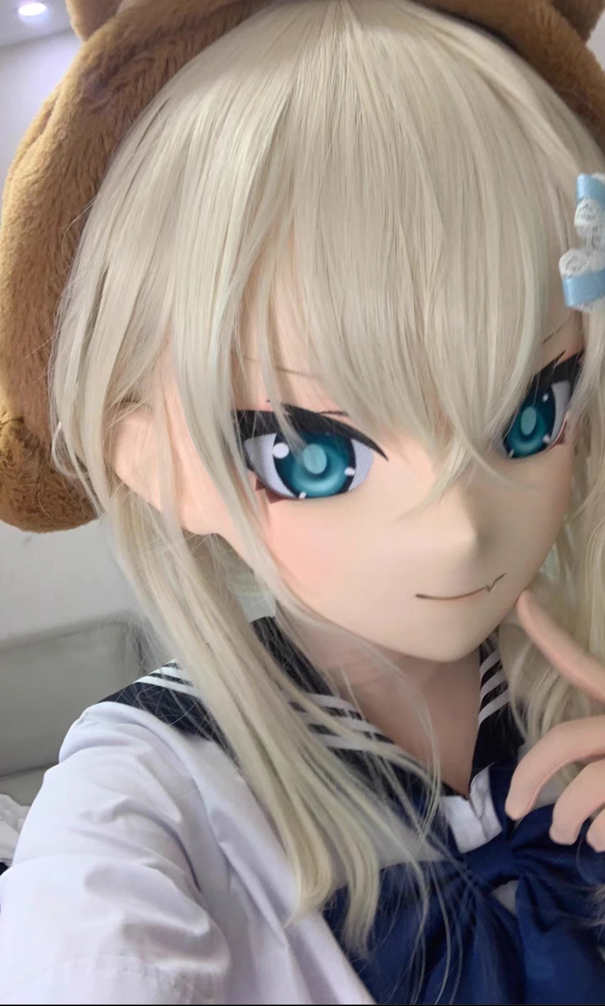Mask-016-Customize-Character-Female-Girl-Resin-Kig-Half-Head-With-Lock ...