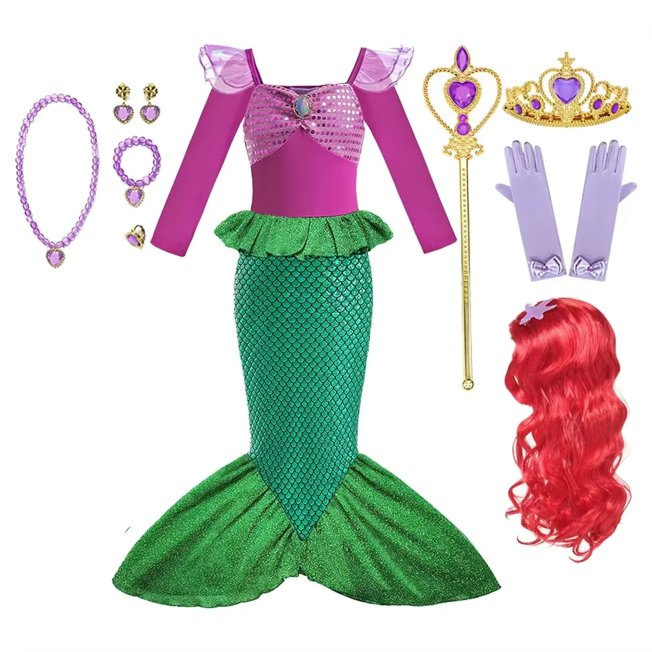 Kids Girl Fancy Princess Dress Little Mermaid Clothing Girls Party ...
