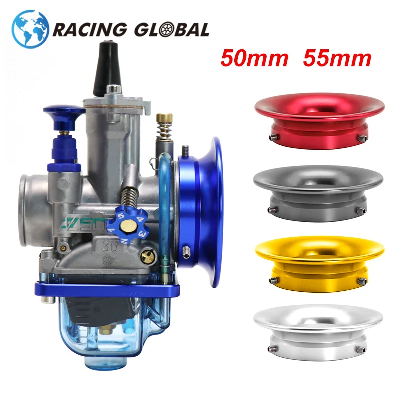 ALCON 50/55mm Carburetor Air Filter Cup Funnel Trumpet CNC Alloy for ...