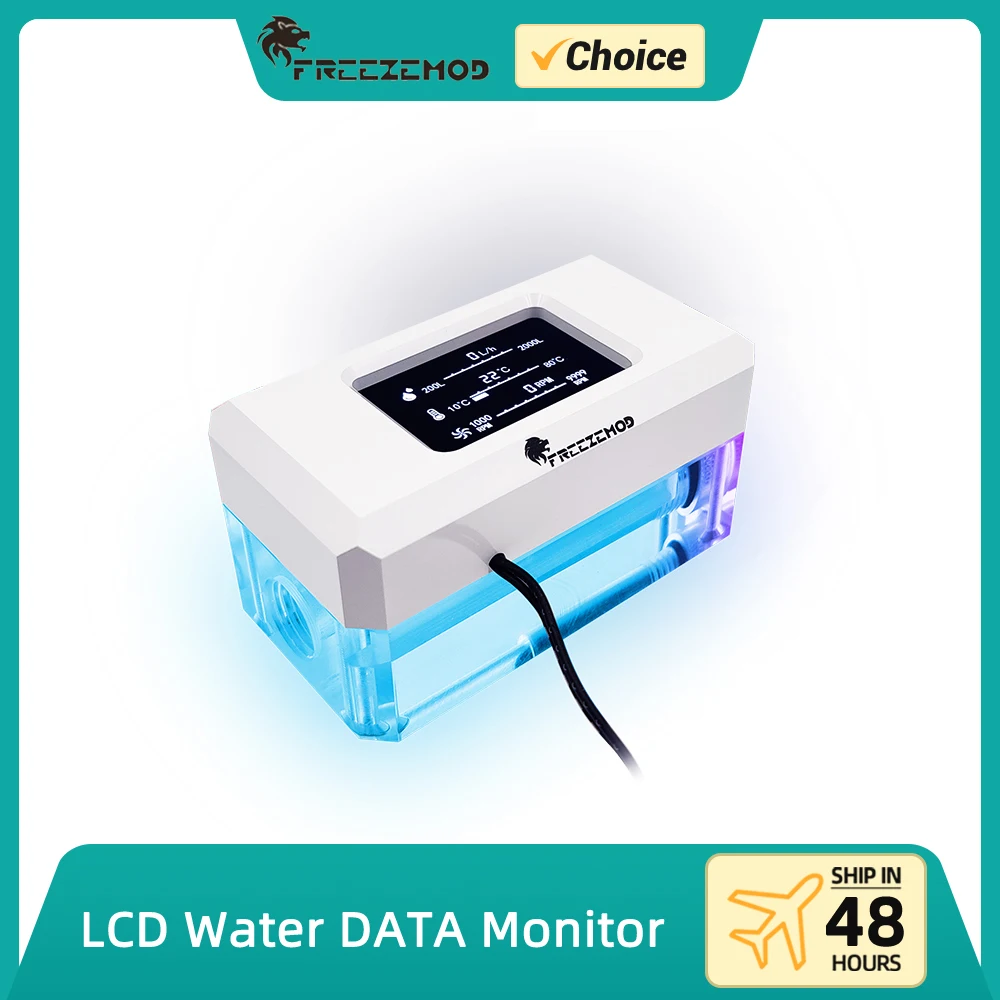 FREEZEMOD-LCD-Flowmeter-Liquid-Cooling-Water-Thermometer-Multiple ...