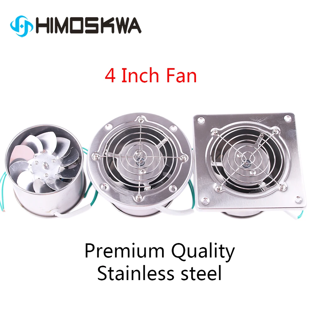 4 Inch Pipe Stainless Steel Exhaust Fan Window Duct Air Ventilation ...