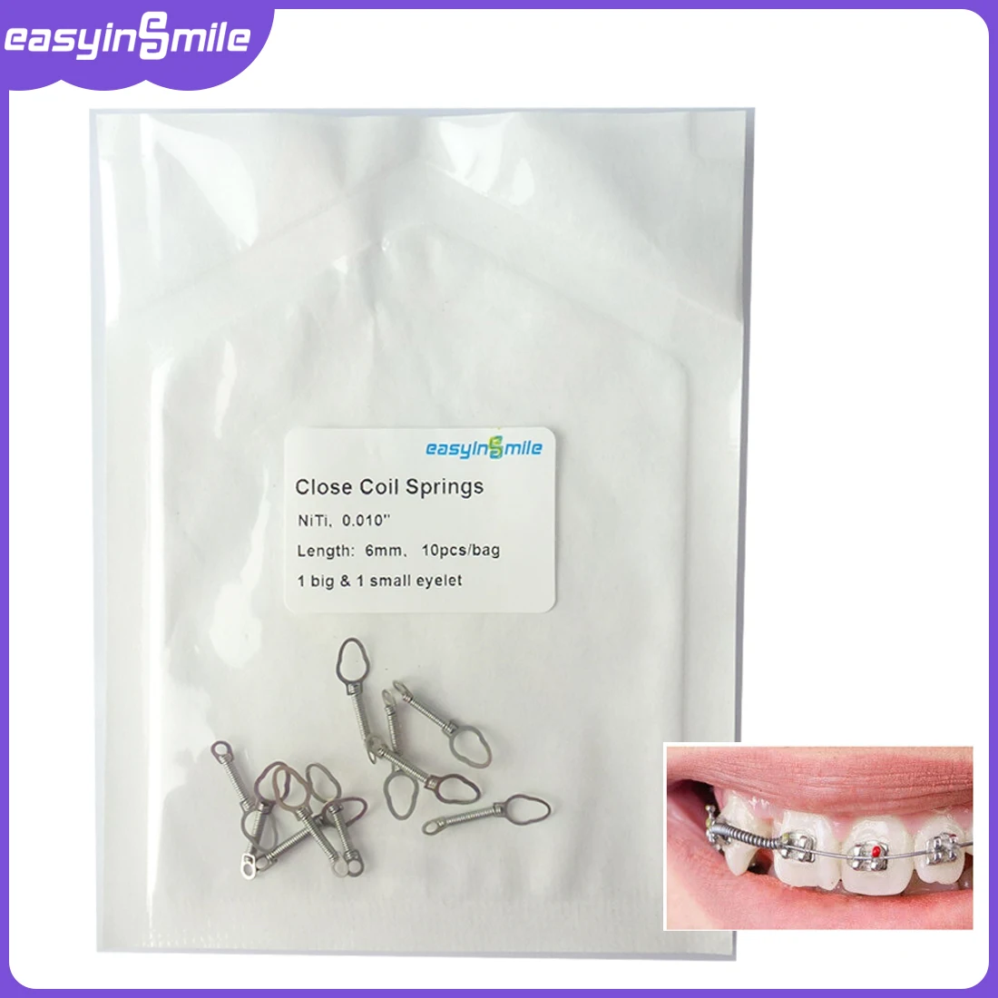 10pcs/Bag Dental Orthodontic Close Coil Spring 6/9/12mm NITI Elastic ...