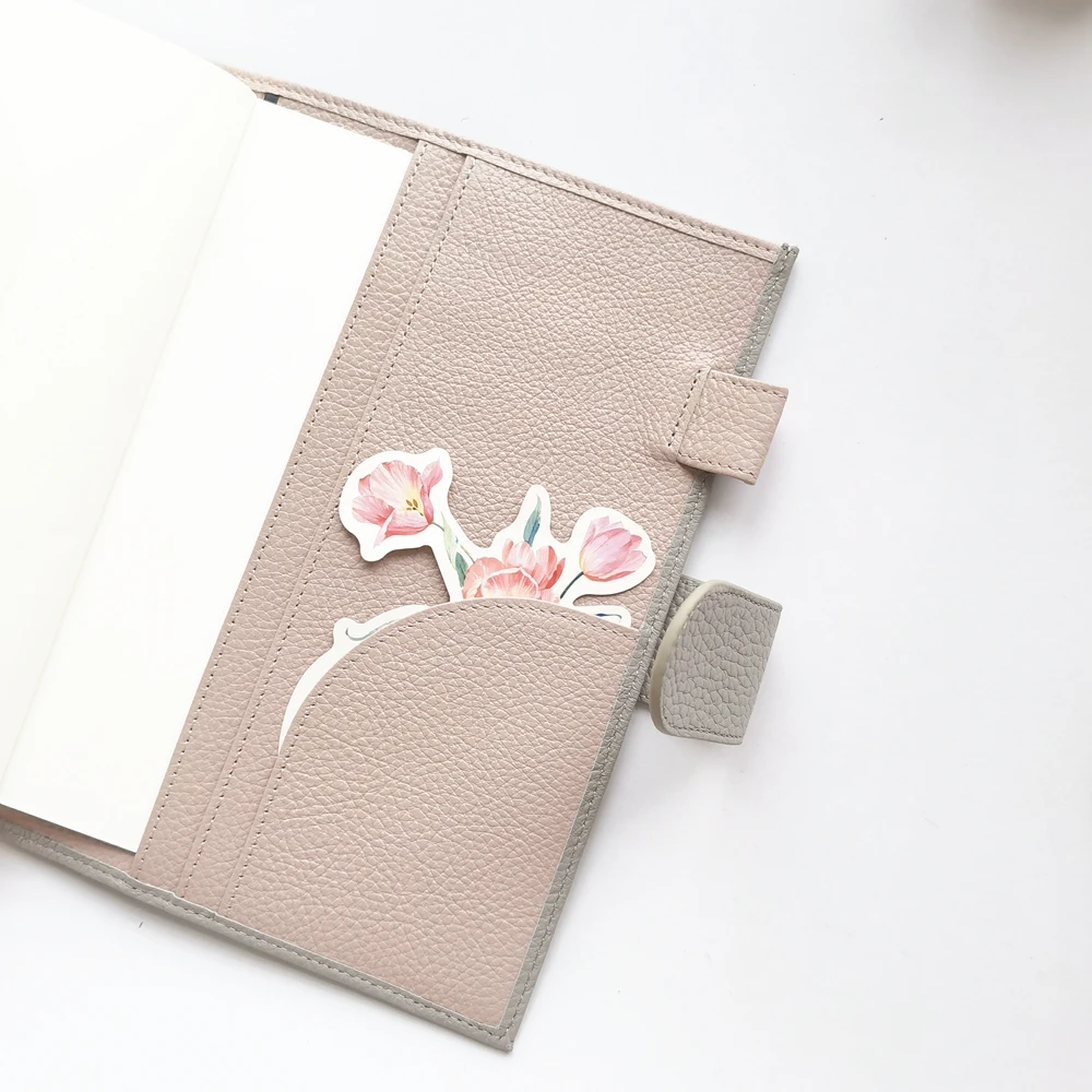 A5-Cowhide-Genuin-Leather-Book-Sleeve-Cover-Pocket-Clasps-A5-Stalogy ...