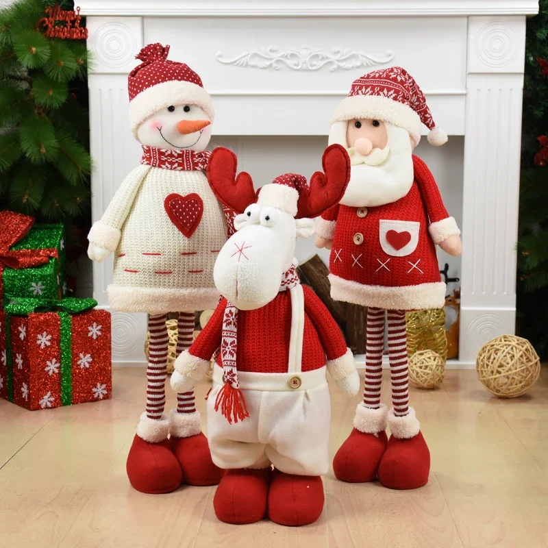 Big-Size-Christmas-Dolls-Retractable-Santa-Claus-Snowman-Elk-Xmas ...