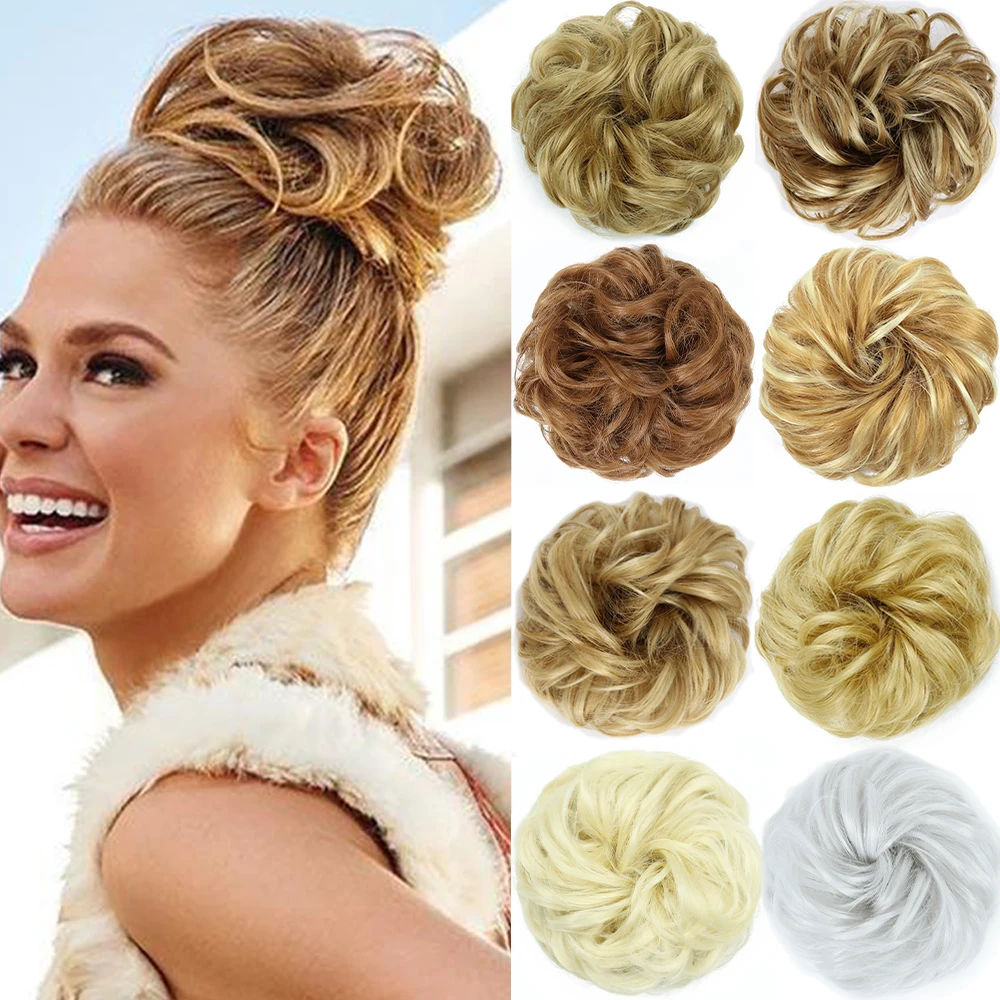 Synthetic-Hair-Bun-Extensions-Messy-Curly-Elastic-Hair-Scrunchies ...