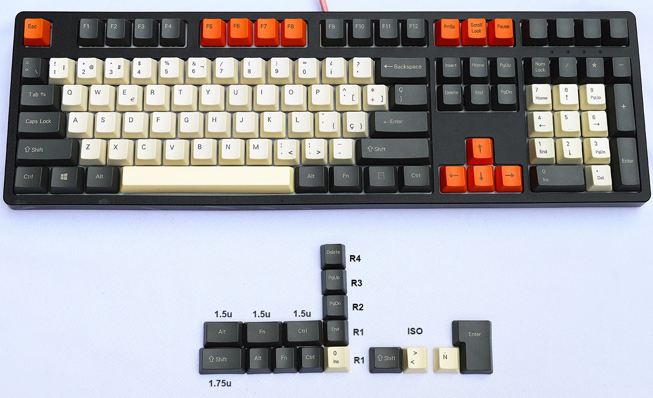 Spanish Layout OEM Keycaps European Type ANSI ISO-ES PBT Material for ...