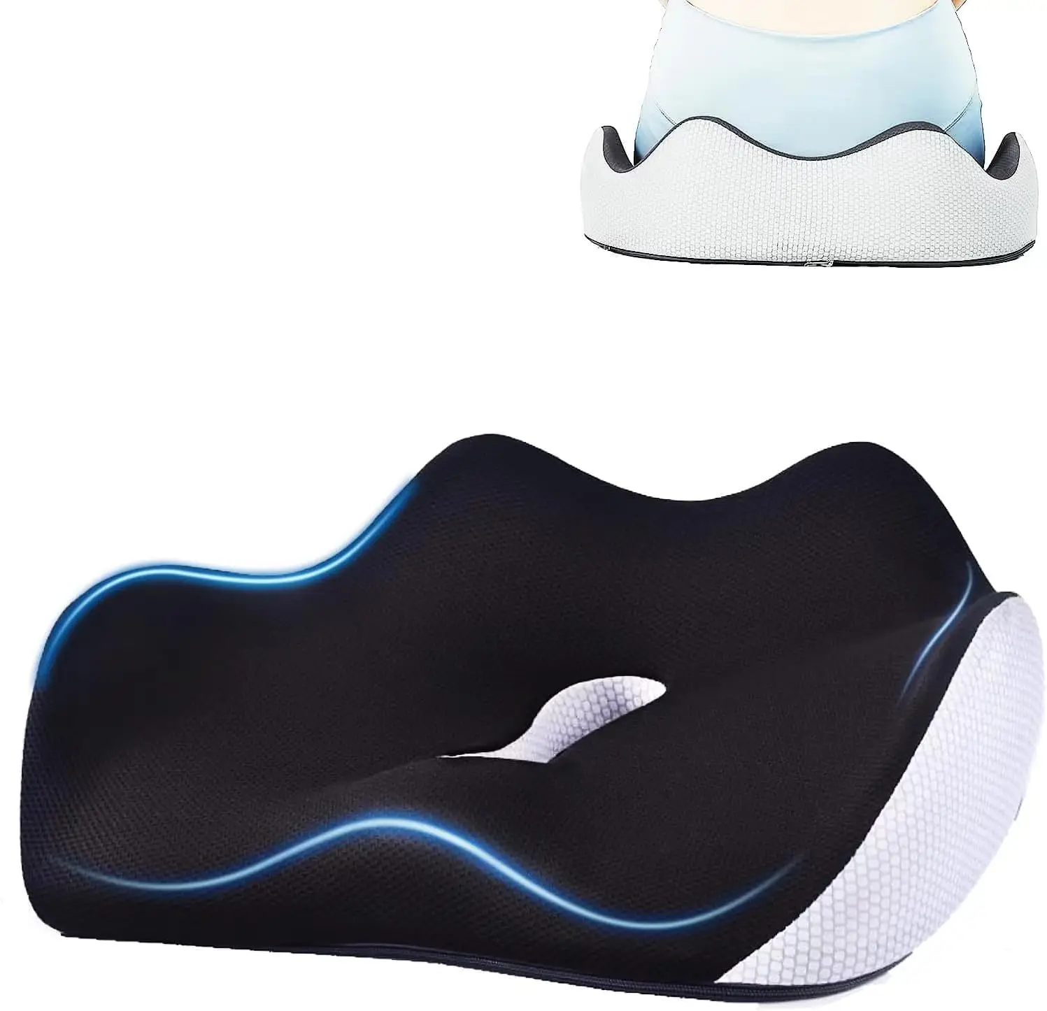 Memory-Foam-Sit-Bone-Relief-Seat-Cushion-for-Butt-Lower-Back-Hamstrings ...