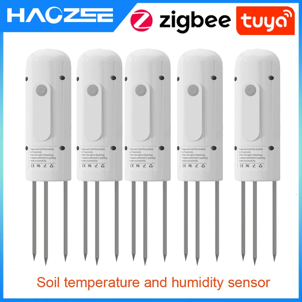 Tuya Smart Zigbee Soil Tester Temperature and Humidity Meter Waterproof ...
