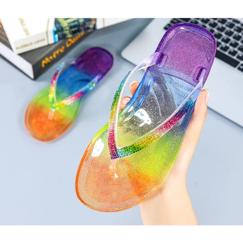 Flip flops women shoes slides rainbow Slippers Woman summer Beach ...