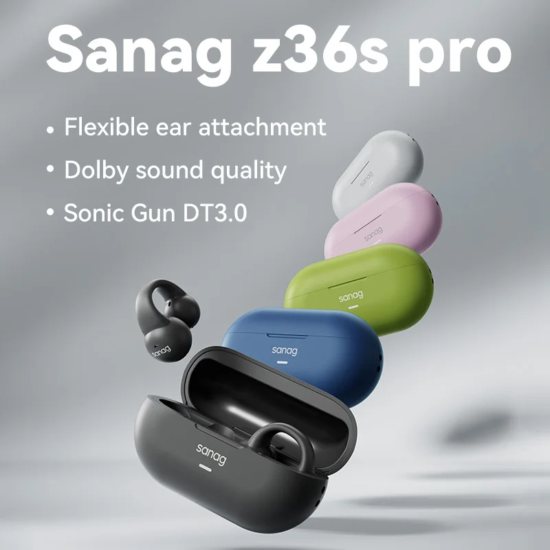 Sanag Z36s TWS 블루투스 5.3 무선 헤드폰, 오픈 이어 전도 스포츠 방수 헤드셋 이어 클립 이어 버드| | - AliExpress