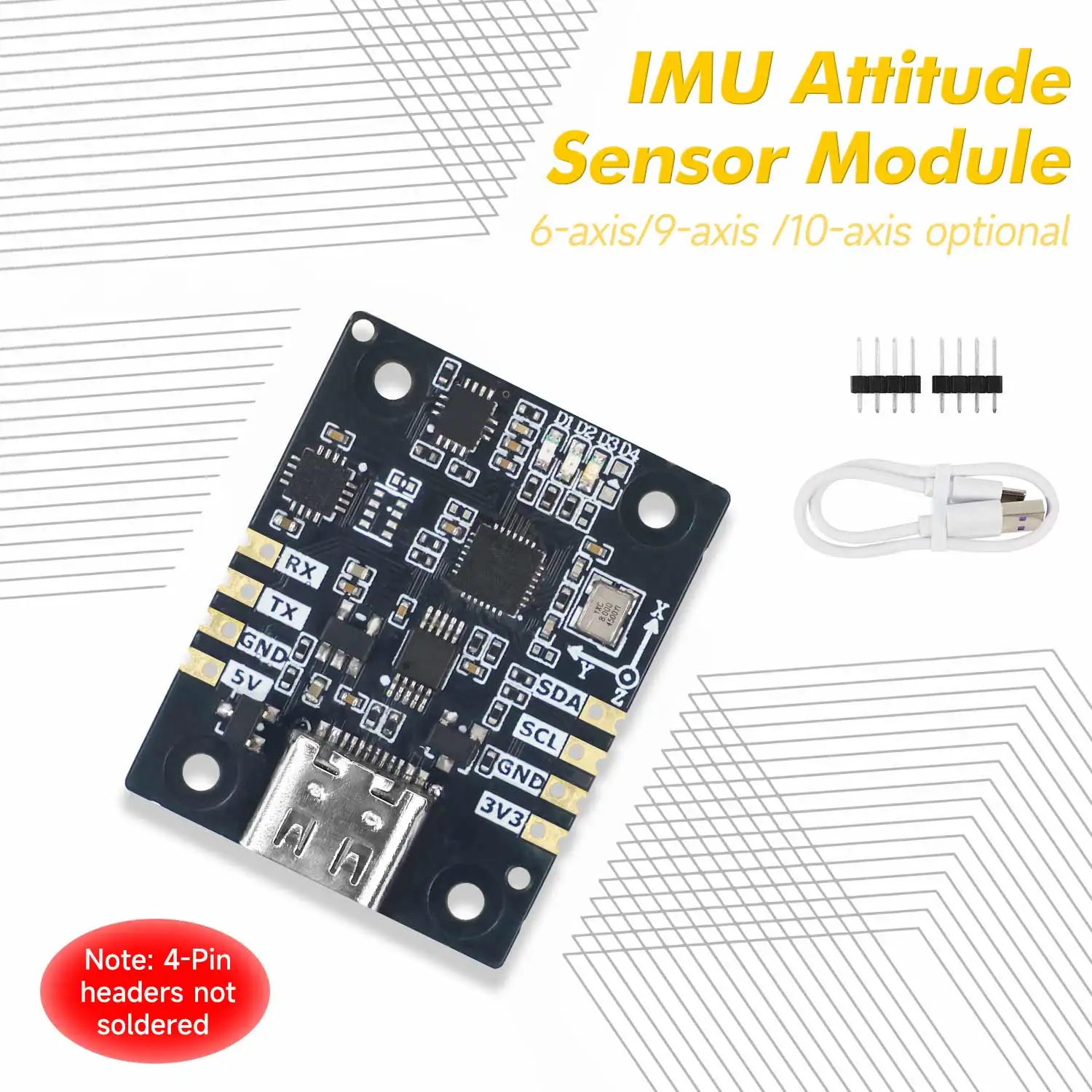 New IMU Sensor Module 6-axis/9-axis/10-axis Optional with ARHS Attitude ...