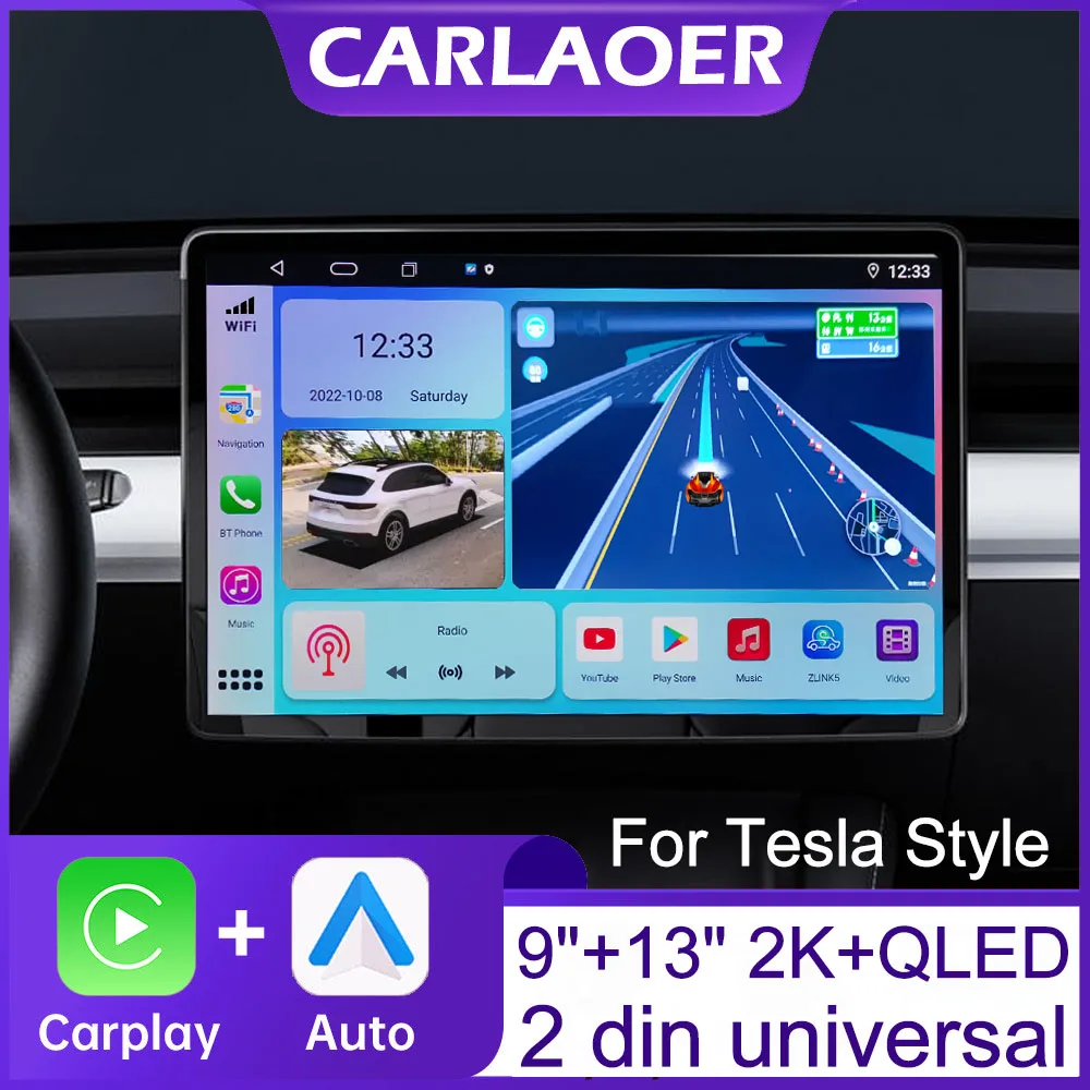 13 Inch 2 Din For Tesla-style Car Android Radio Stereo Video Player Gps ...