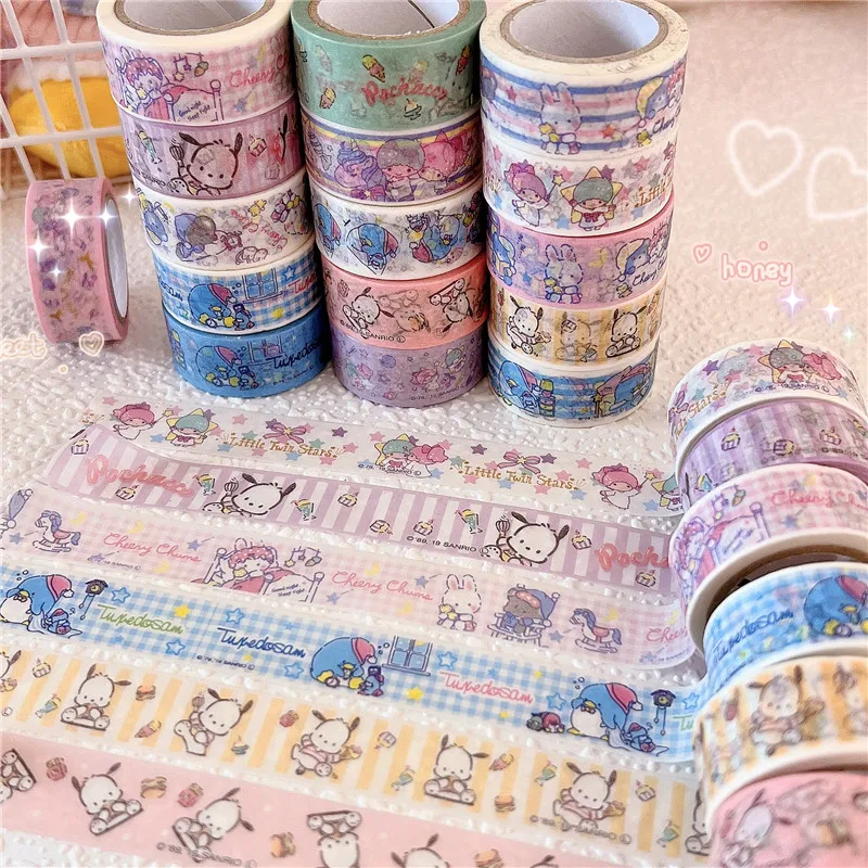 귀여운 산리오 쿠로미 리틀 트윈스타 장식 접착 테이프 와시 마스킹 테이프 Diy 스크랩북 스티커 라벨 문구
