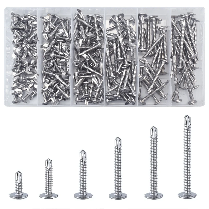 210PCS-410-Stainless-Steel-M4-2-Large-Round-Head-Cross-With-Cushion ...