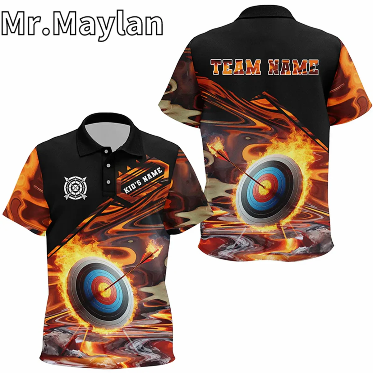 3D-Personalized-Flaming-Target-Archery-Polo-Shirts-For-Men-and-Women ...