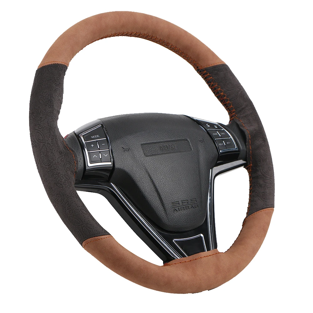 Soft Suede Car Steering Wheel Cover Sporty Auto Steering Wheel Wrap ...