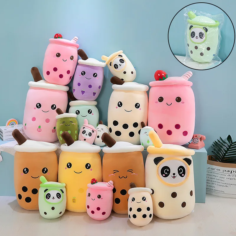 New-Arrival-Cartoon-Fruit-Bubble-Tea-Cup-Plush-Toys-Real-Life-Boba-Food ...