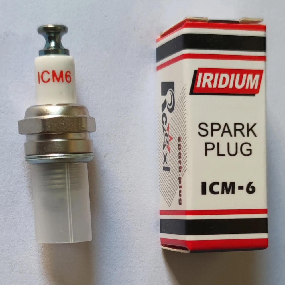 Rcexl Iridium Spark Plug ICM6 / ICM-6 CM6-10mm Candle for DLE20/20RA/30 ...