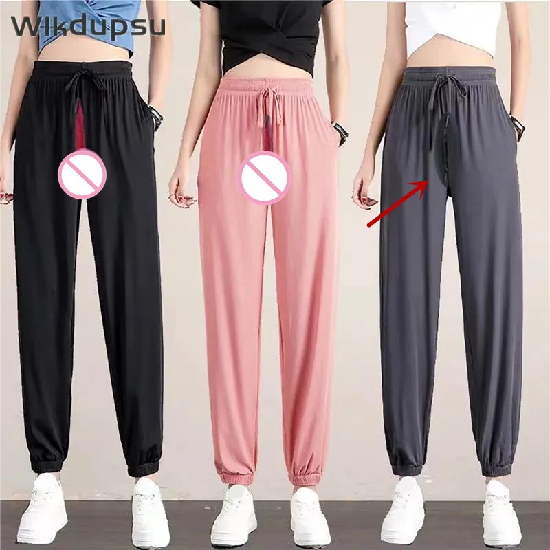 Women-s-Invisible-Zipper-Open-Crotch-Harem-Pants-Sexy-lingerie-Erotic ...