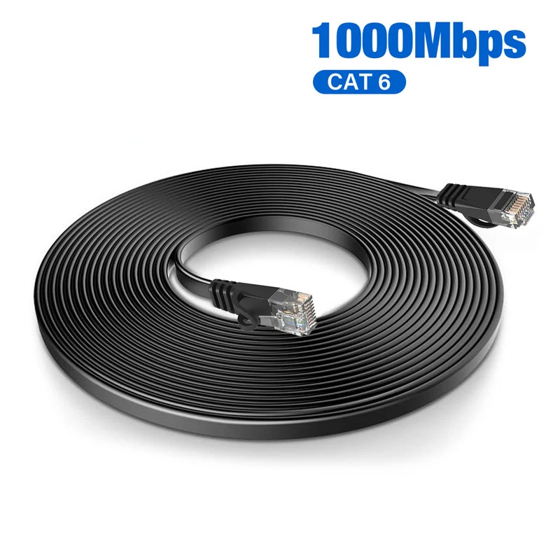 Newest Cat6 Ethernet Cable Network Cable Cat 6 Flat Round Internet LAN ...