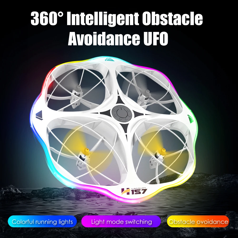H157-Mini-RC-LED-Light-UFO-Helicopter-Rolling-Stunt-Quadcopter-Obstacle ...