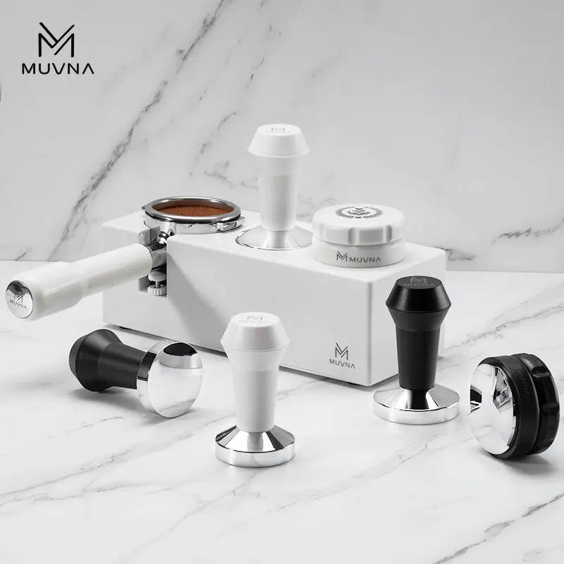 MUVNA Espresso Distributor and Tamper, Stainless Steel Bottom for 51/53 ...