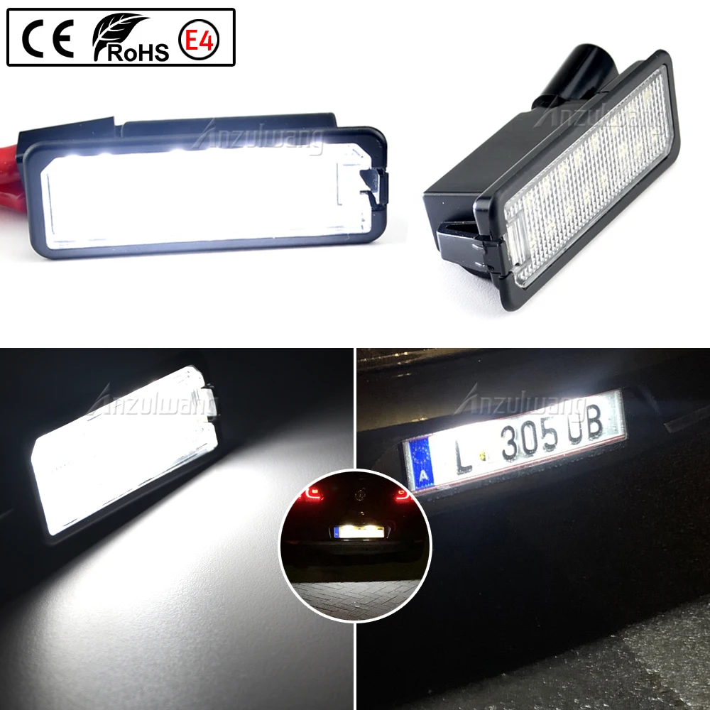 2 Pcs Car LED License Plate Lights 12V Working Lamp Replacement Car ...
