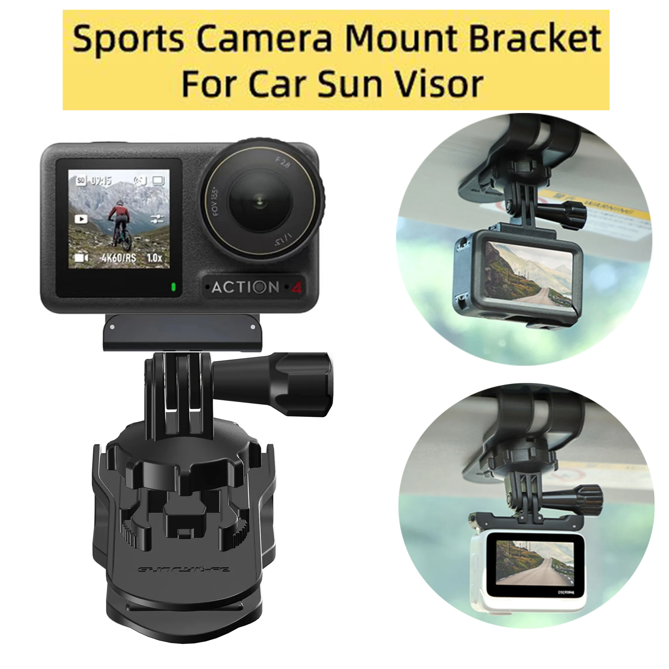 For-Gopro-12-11-9-DJI-Action-4-Insta360-Ace-x3-Car-Sun-Visor-Mount ...