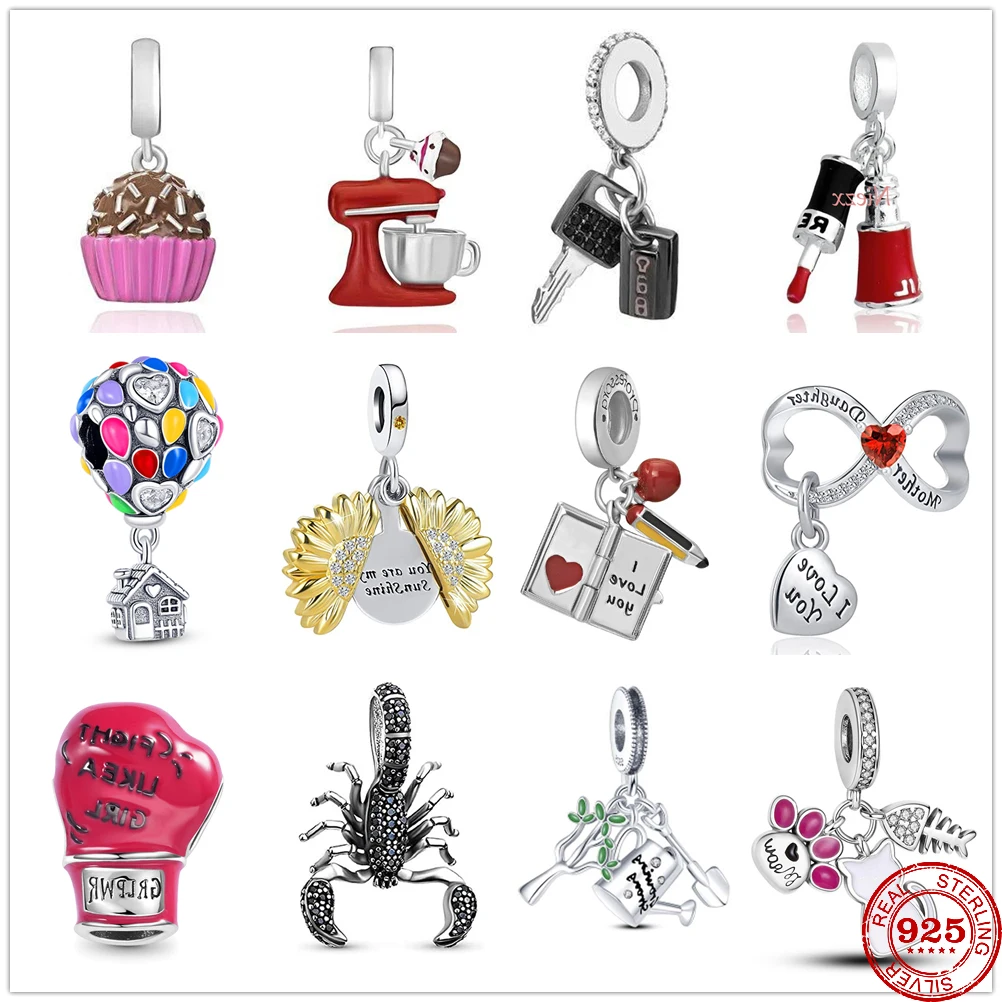 2022-New-Nail-Key-Balloon-Sunflower-Love-Bead-Fit-Pendant-Charms-Silver ...