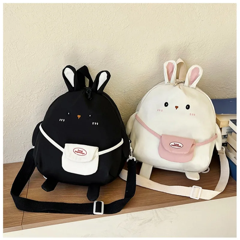 Cute-rabbit-backpack-large-capacity-cartoon-funny-canvas-messenger-bag ...