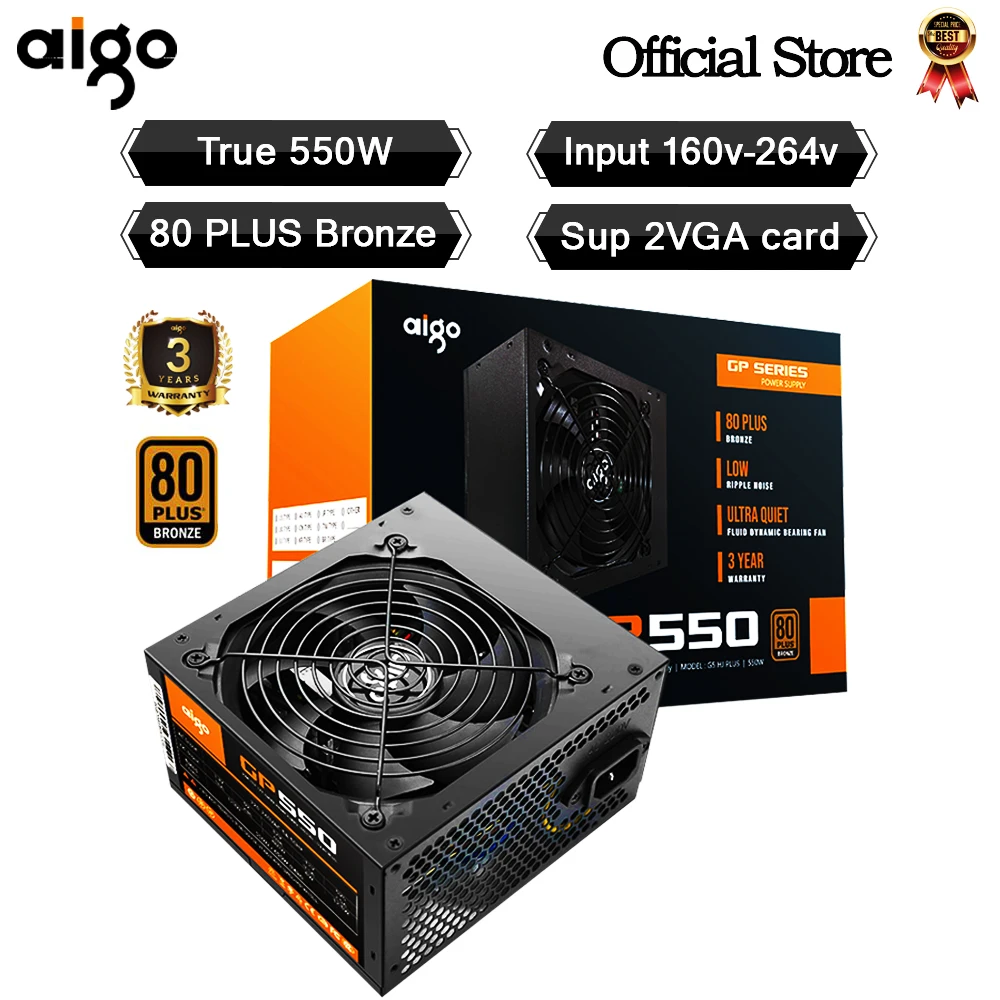 Aigo gp550 fonte Max 750W Power Supply 80 plus bronze PSU PFC 12cm fan ...