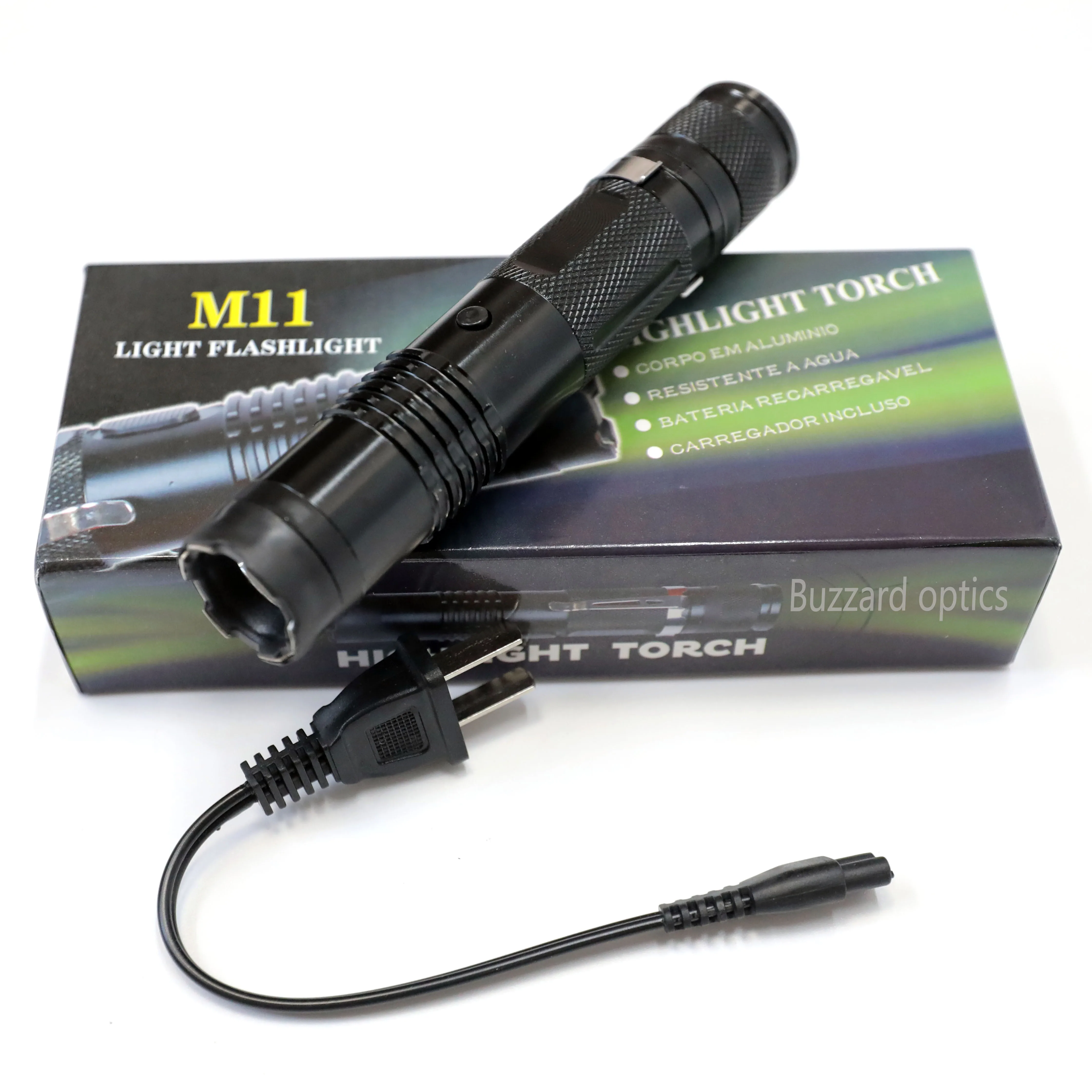 Rechargeable Defense LED Flashlight BUZZARD M11 Tactical Torch for Home ...
