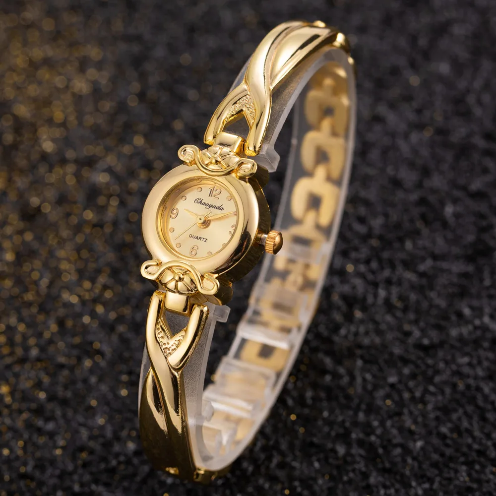 New Luxury Gold Plated Women Wristwatch Girls Quartz Analog Watch High ...