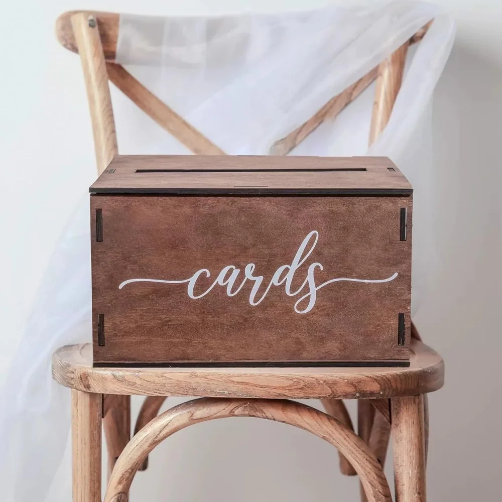 Wooden Wedding Card Box DIY Retro Signs Card Boxes Rustic Wedding Party ...