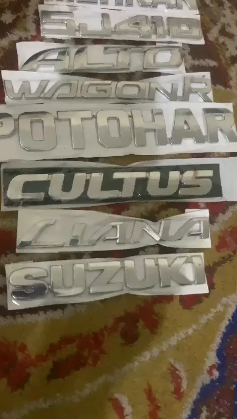 Pack of 1 Suzuki Cars Monogram Chrome Plastic Emblem For Mehran Cultus ...