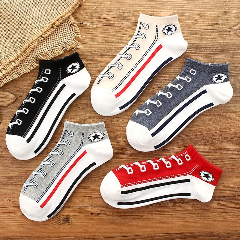 3-Pairs-Lot-Funny-Kawaii-Shoe-Print-Short-Socks-Cotton-Fashion-Harajuku ...