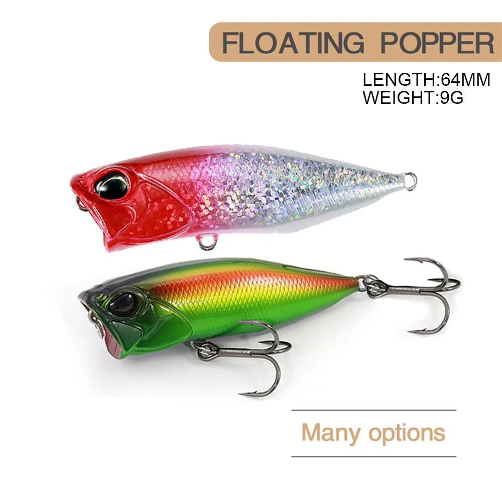 6-4cm-9g-Fishing-Lure-Micro-Popper-Wobbler-Long-Shot-Floating-Topwater-Jerkbait-Swimbait ...