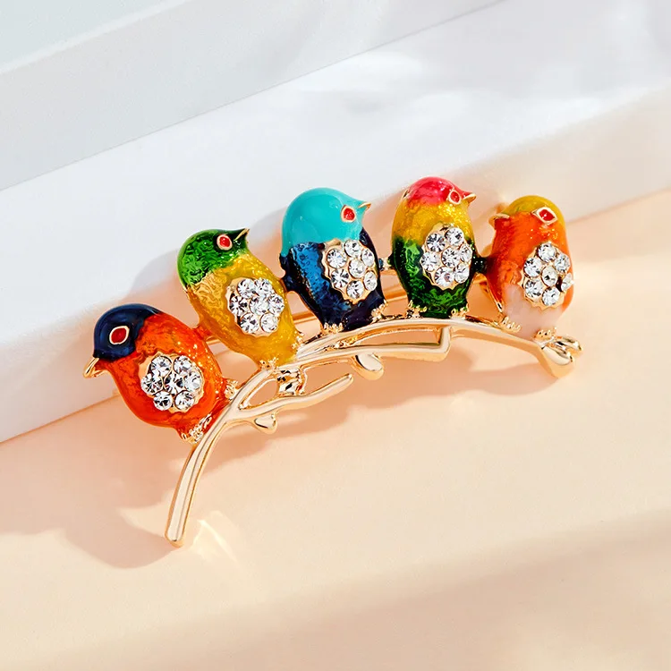 Fashion-Multi-color-Fun-Bird-Brooches-for-Women-Cute-Animal-Corsage ...