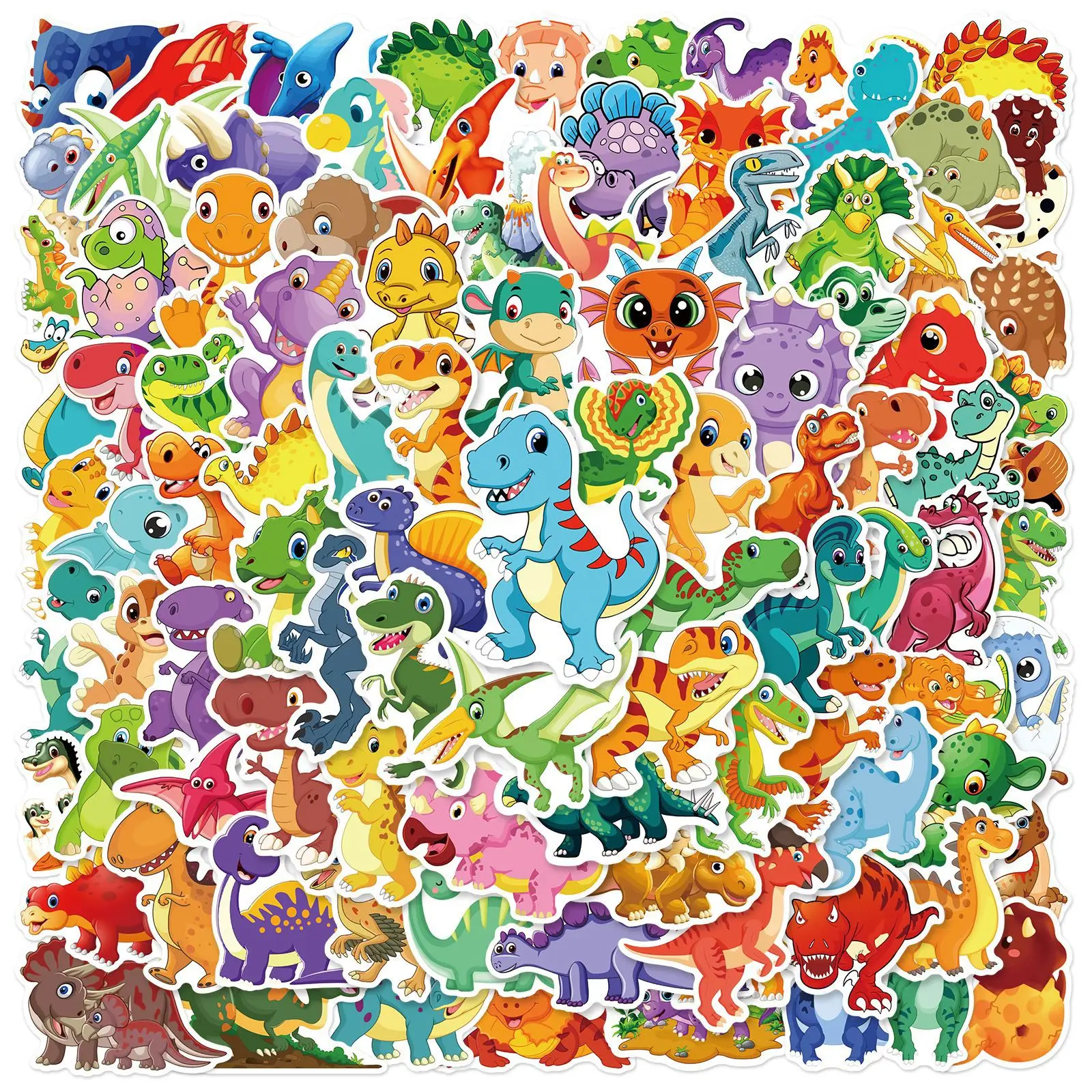 10/30/60/120Pcs Cute Cartoon Dinosaur Stickers Kids Toys DIY Stationery ...