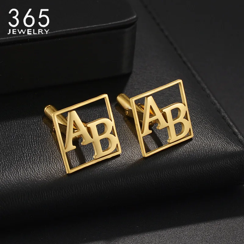 Customized Initials Stylish Simple Stainless Steel Cufflinks For Men ...