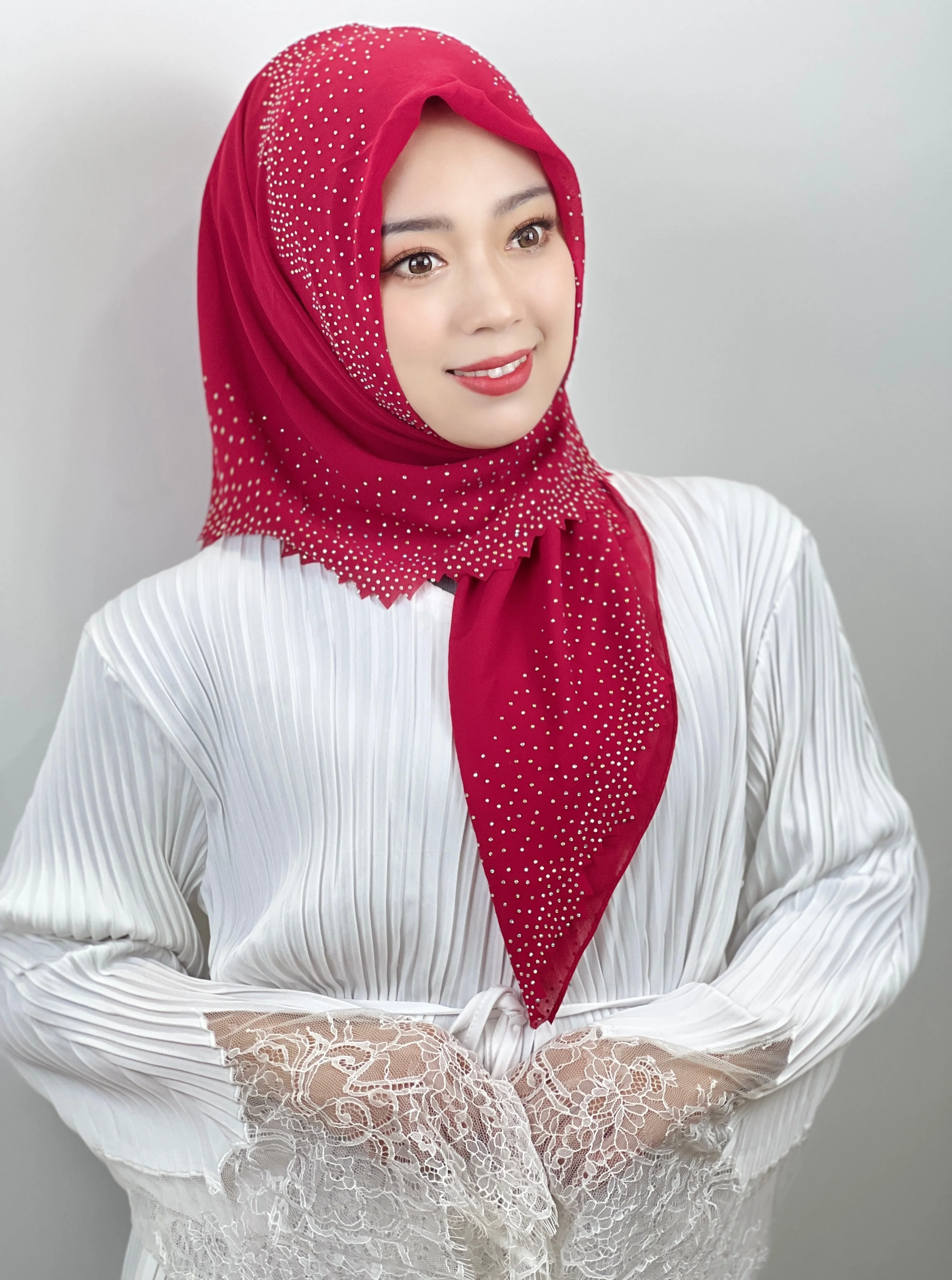 Muslim Headscarf 8 Color Quality Solid Color Square Headscarf Hijab ...
