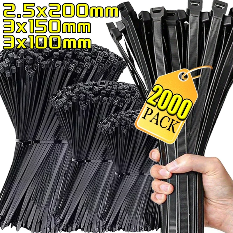 Nylon-Cable-Ties-Self-locking-Adjustable-Cord-Tie-Straps-Fastening-Loop ...