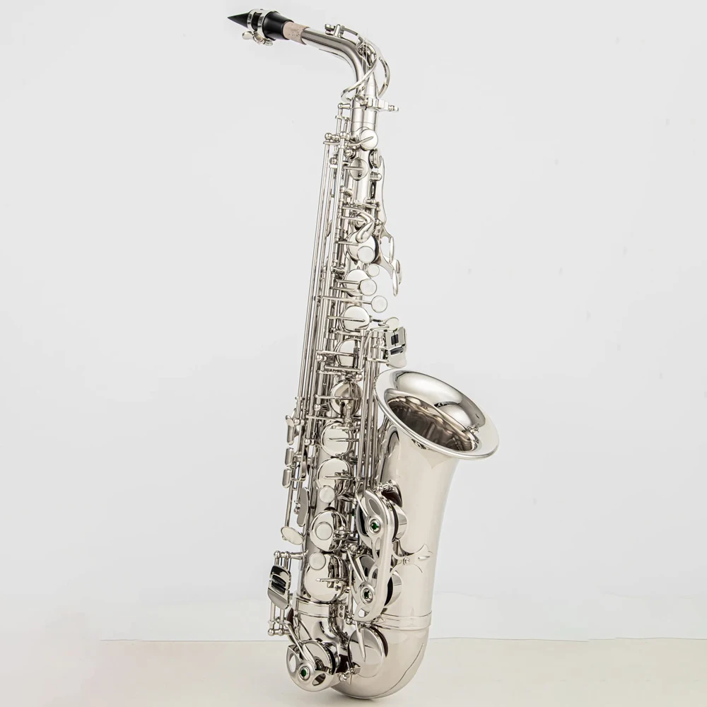 Professional-Alto-Saxophone-Eflat-E-flat-Brass-Nickel-Plated-Saxophone ...