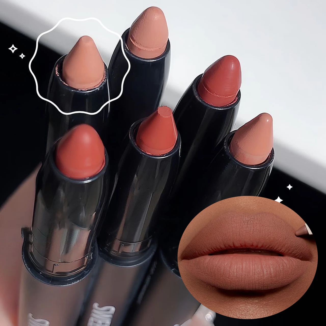 Matte-Lipliner-Pencil-Waterproof-Sexy-Brown-Pink-Contour-Tint-Lipstick ...