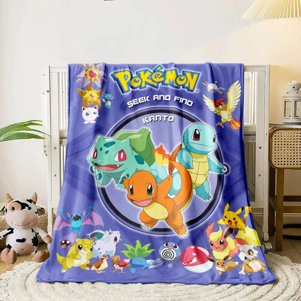 Pok-mon-Cartoon-printed-flannel-thin-blanket-Four-seasons-blanket-for ...