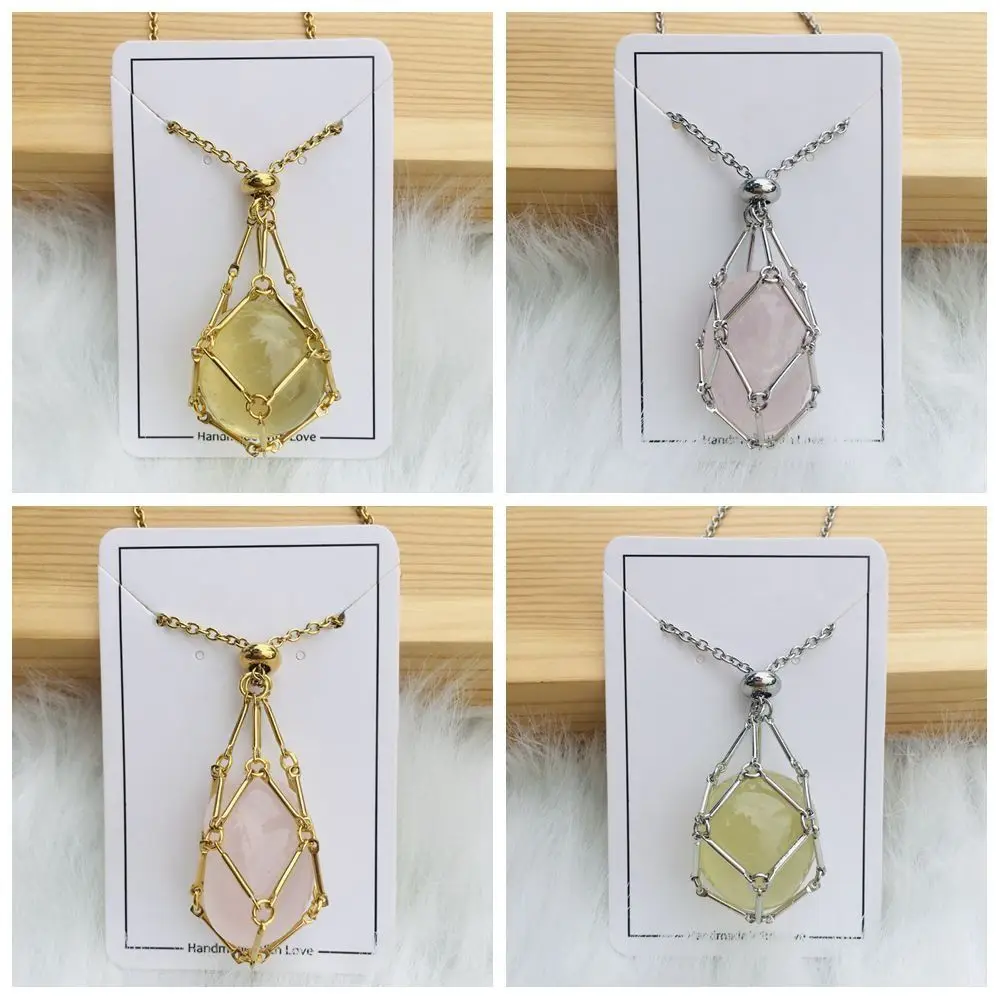 New-Crystal-Holder-Cage-Necklace-with-Crystal-Stone-Interchangeable ...
